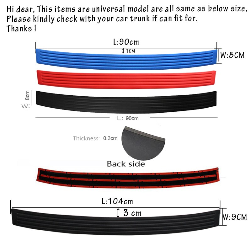 BROSHOO Auto Styling Rubber Achter Guard Bumper Ko... – Grandado