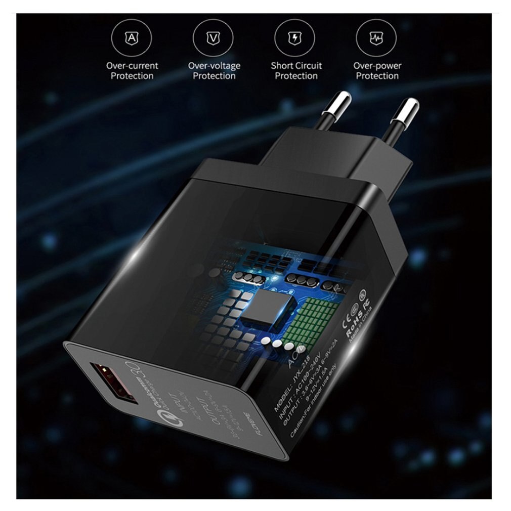 Smart usb laddare qc3.0 snabbladdare bärbar resev... – Grandado