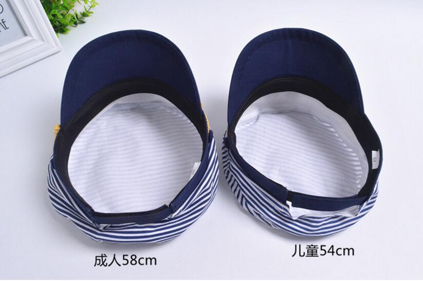 Letter Navy Cap Blue Horizontal Stripes Men and Wo... – Grandado