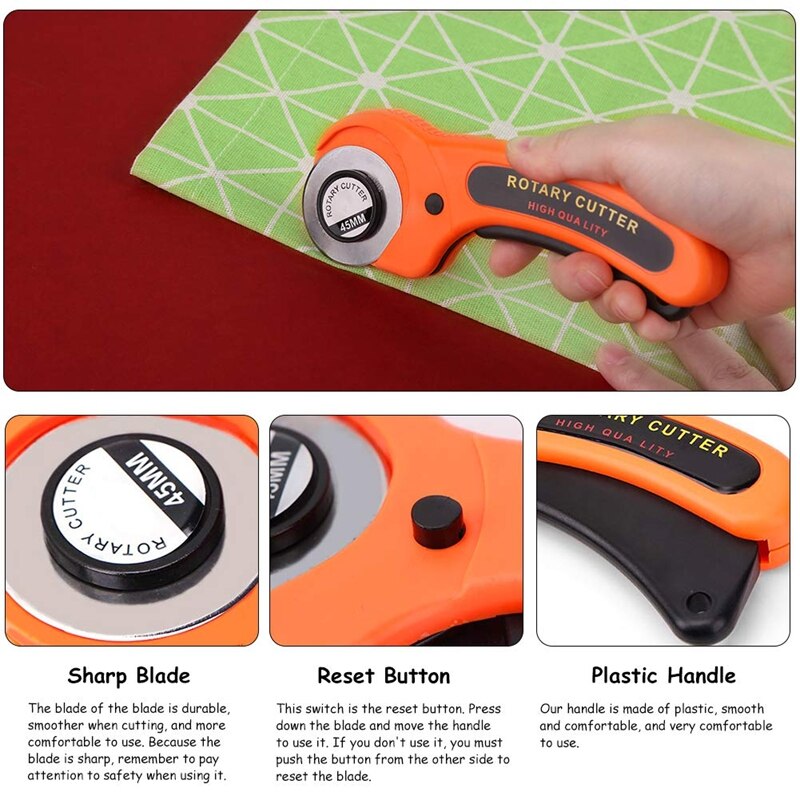 45mm Patchwork Roller Wheel Knife Cloth Cutting Kn... – Grandado