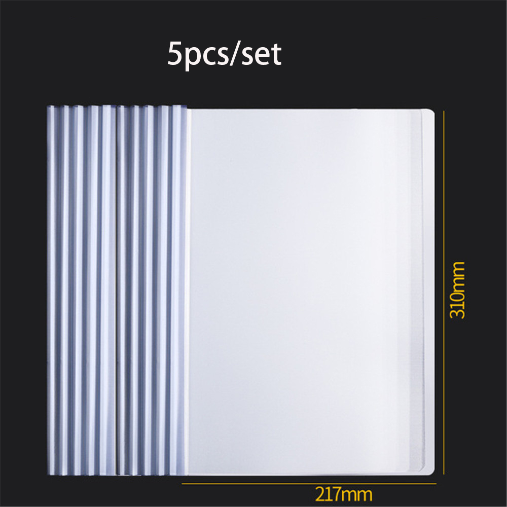 5pcs A4 Transparent File Folder with Plastic Clip ... – Vicedeal