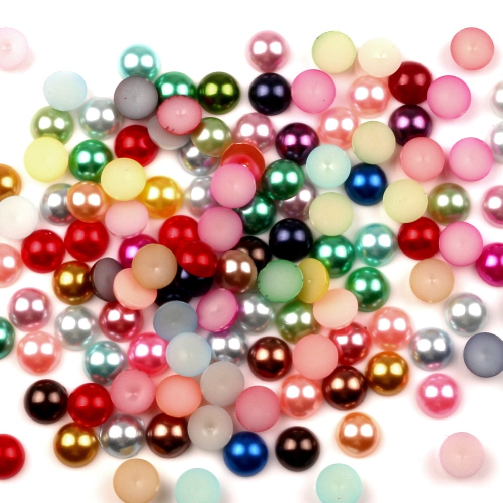 300 stk blandet 10mm halvrunde perleperler håndver... – Vicedeal