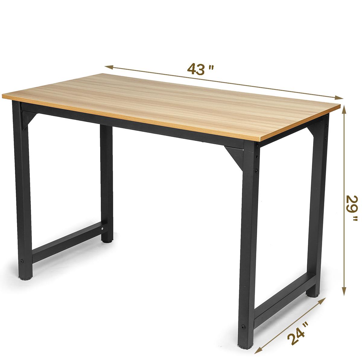 Wooden Computer Desk Office Desk Modern Writing Ta... – Grandado