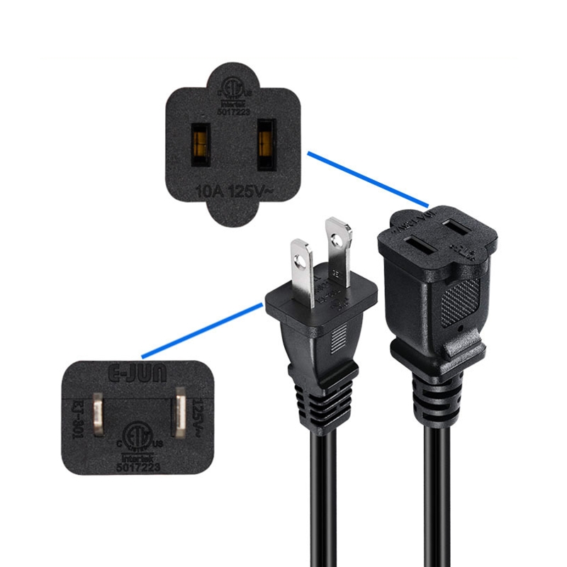 2 Pin Electrical Extension Cord 2x18AWG 2 Prong Ma... – Grandado