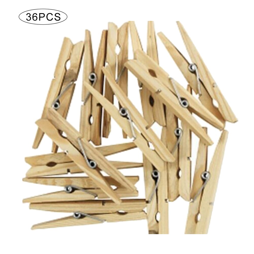 36 Stks/set Houten Wasknijpers Wassen Lijn Hout Pe... – Vicedeal