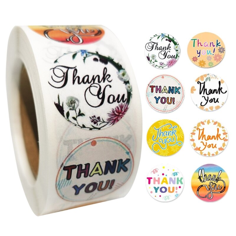 500pcs 8 Styles Thank You Stickers Round Seal Labe... – Grandado