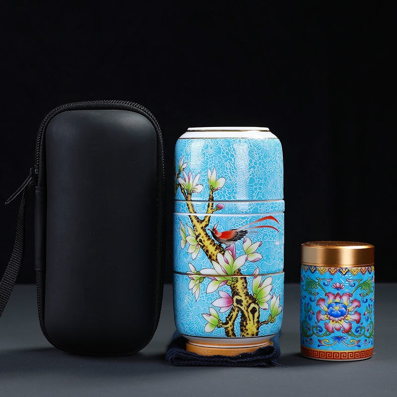 Travel Tea Set Carrying Case Enamel Quick-Pass Cup... – Vicedeal