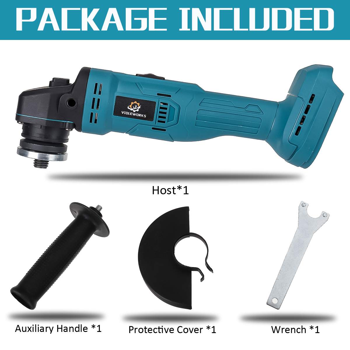 Violeworks 125Mm Draadloze Impact Haakse Slijper 1... – LovingPrices