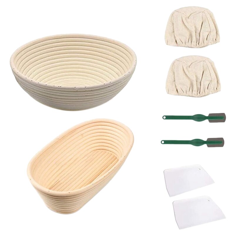 2 Set 10 Inch Brood Proofing Mand Met Doek Liner, ... – Grandado