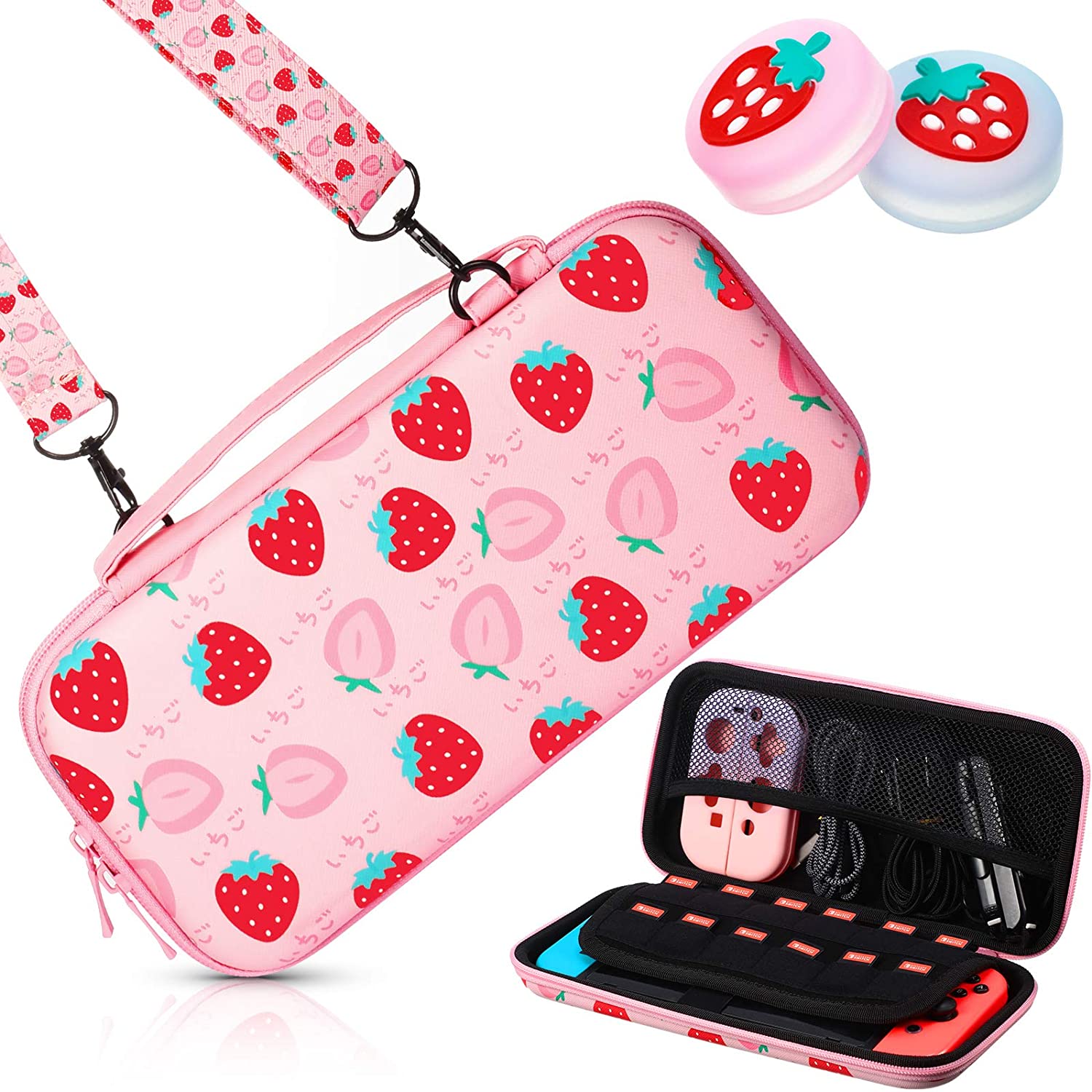 Strawberry Print Protective Carry Case Portable Tr... – Vicedeal