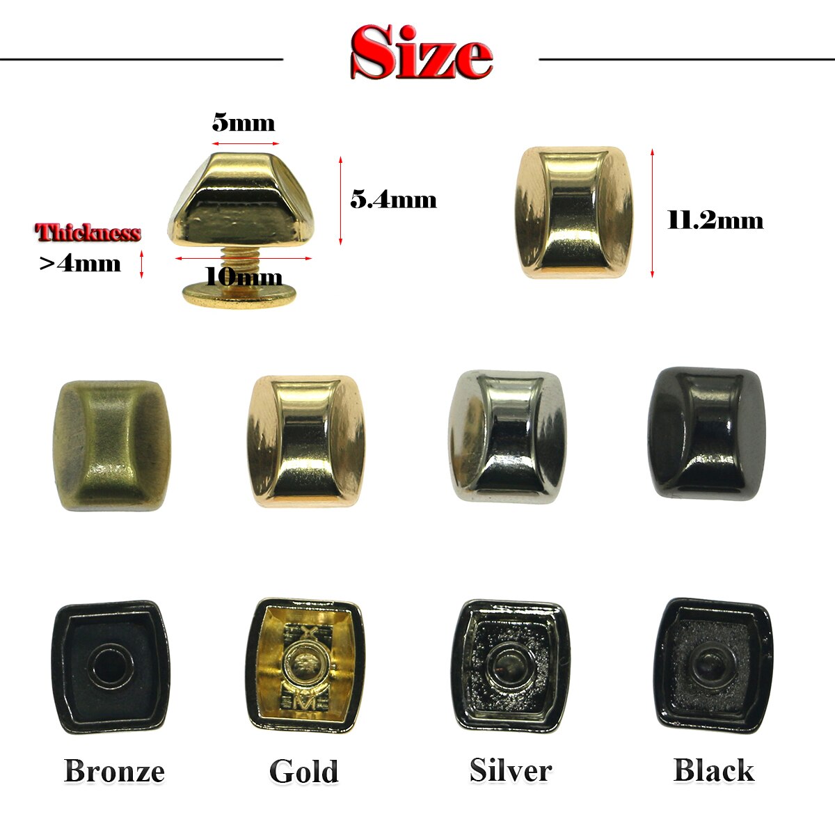 11 mm * 10 mm rectangular screw base three color d... – Vicedeal