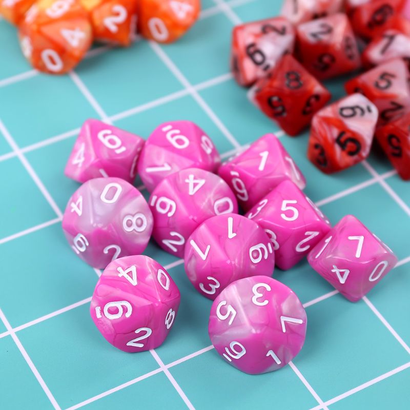 10 Pcs/set 10 Sided D10 Polyhedral Dices Numbers D... – Grandado