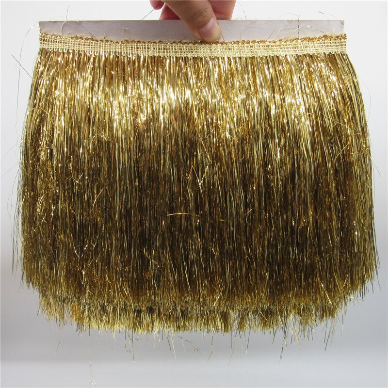Franges en plastique doré de 20cm de large, glands... – Grandado