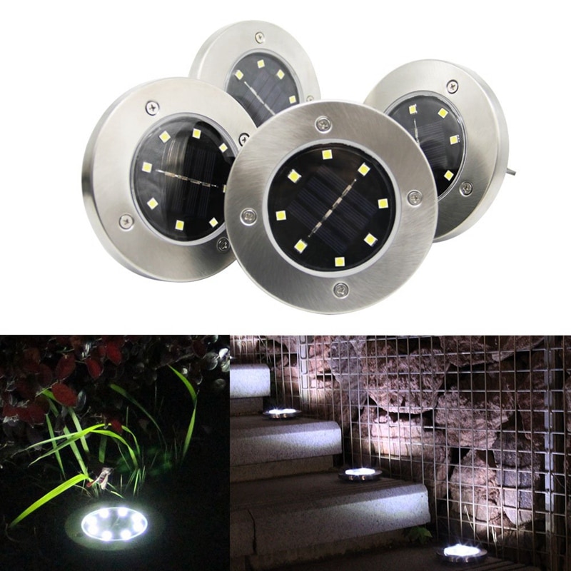 Solar- Boden Lichter, 8 LED Garten Weg in-Boden Li... – Grandado