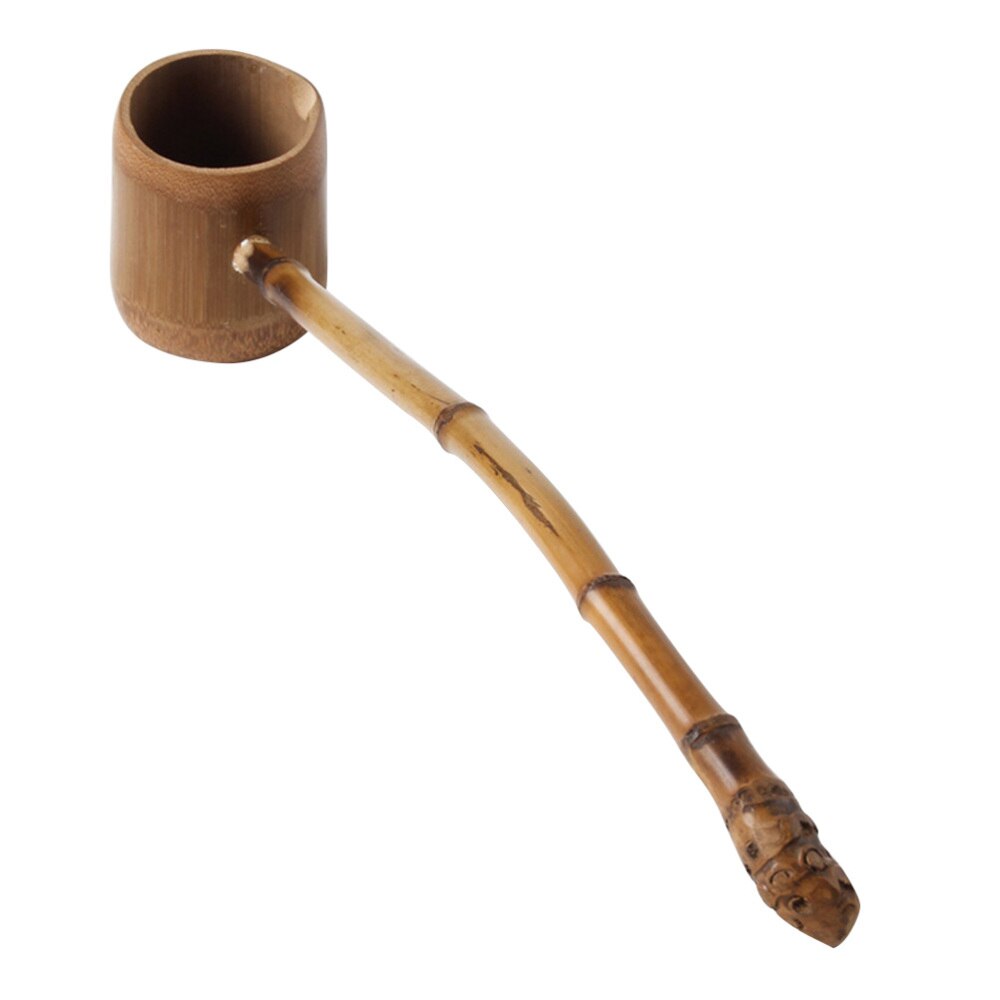 Long-handled Bailer Carbonized Bamboo Root Spoon W... – Grandado