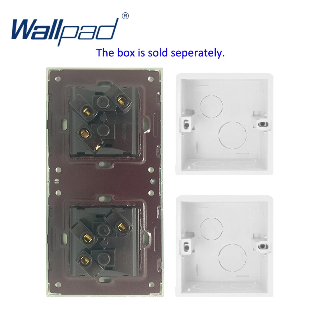 Dual French Socket Wallpad Crystal Glass Panel 110... – Vicedeal
