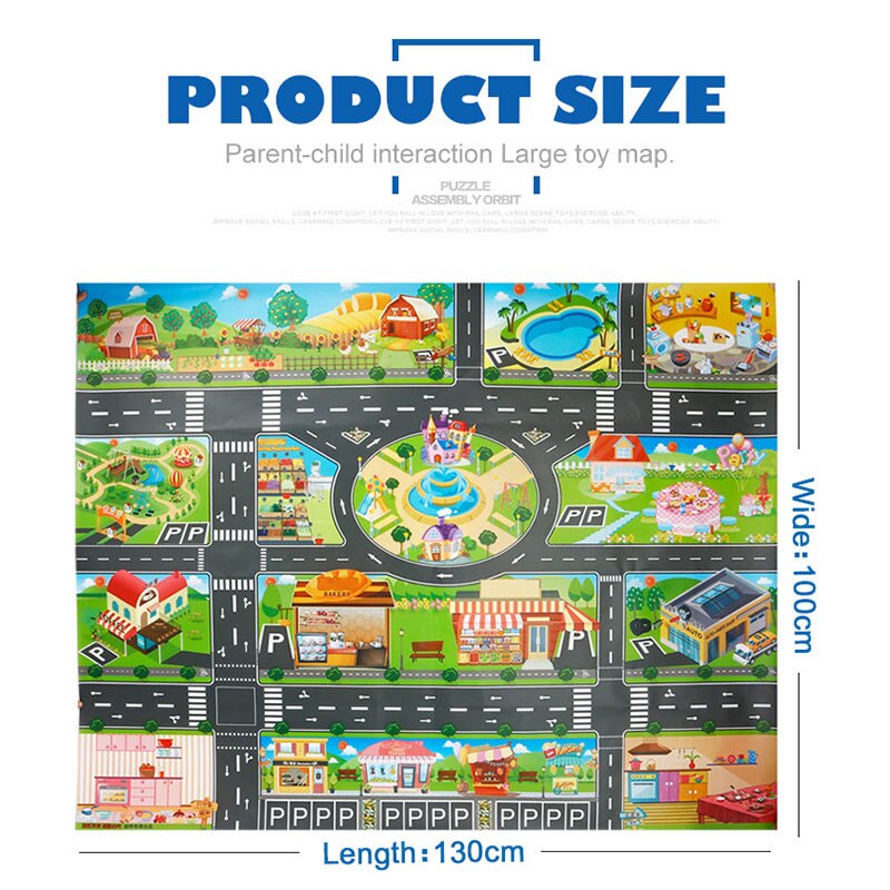 Baby Play Mat Road Carpet For Kids Cartoon Traffic... – Grandado