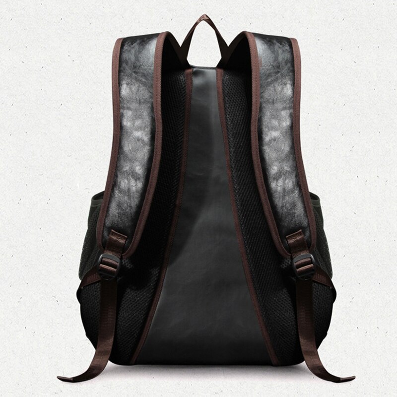 Men PU Leather Backpacks Large Capacity Travel Ruc... – Grandado