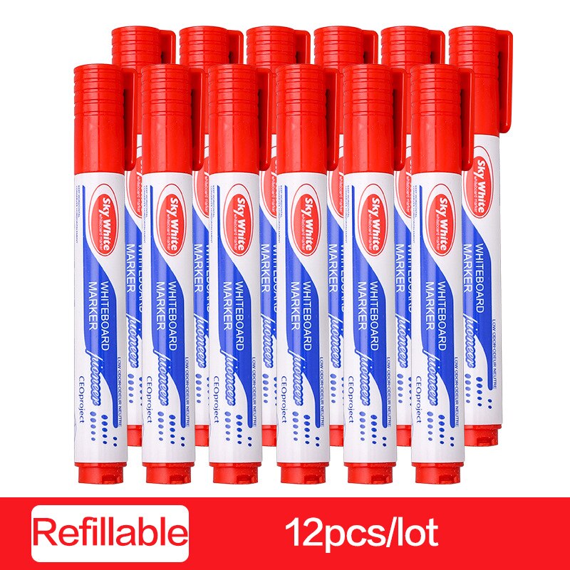 12pcs/lot Erasable Whiteboard Pen Set School White... – Grandado