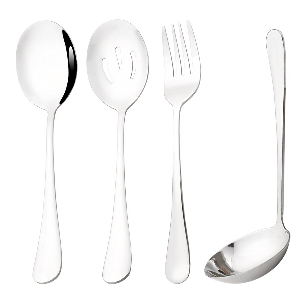 Drmfiy Silver 4Pcs Stainless Steel Cutlery Serving... – Vicedeal