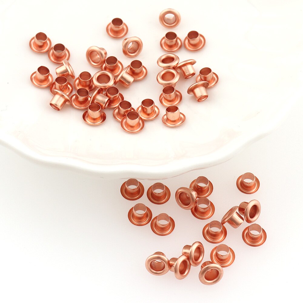 500pcs Rose gold eyelet Brass Inner 3mm for Leathe... – Grandado