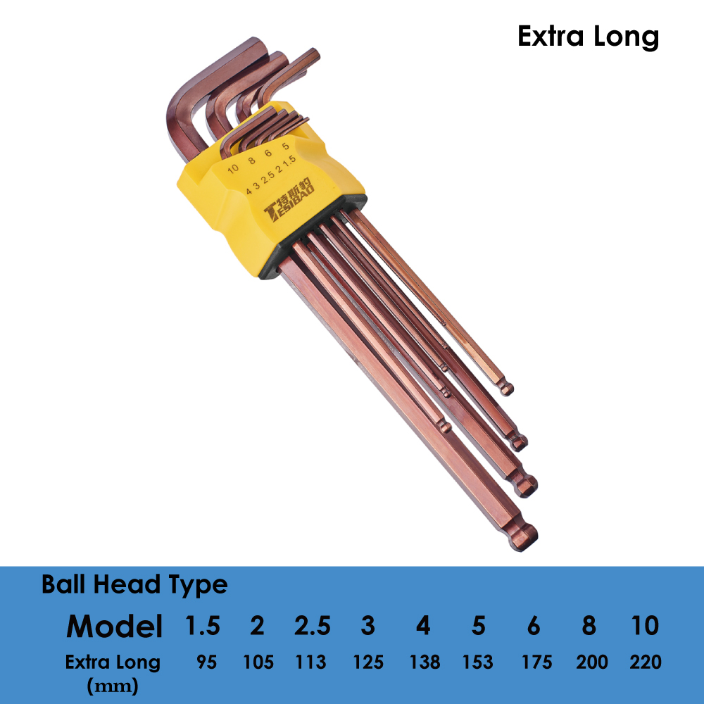 Tesibao Ball Head Hex Key Wrenches S2 Alloy Steel ... – Grandado