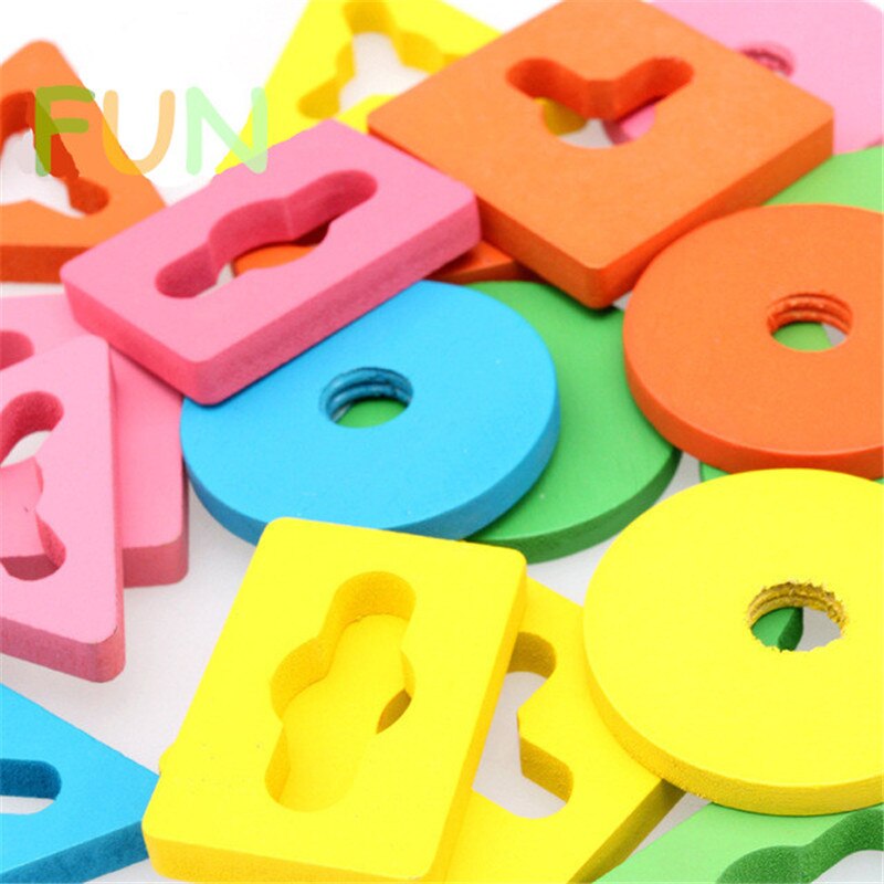 Baby 5 colors 4 pillars&geometric Shapes Sorting N... – Grandado