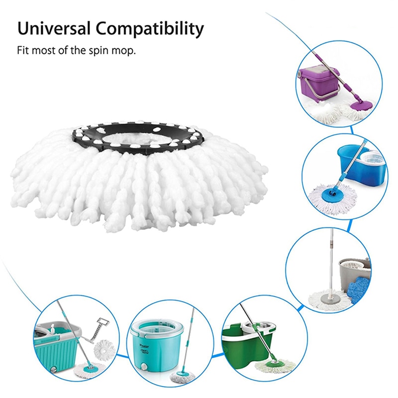 360 Degree Rotating Spinning Magic Mop Heads Floor... – Grandado