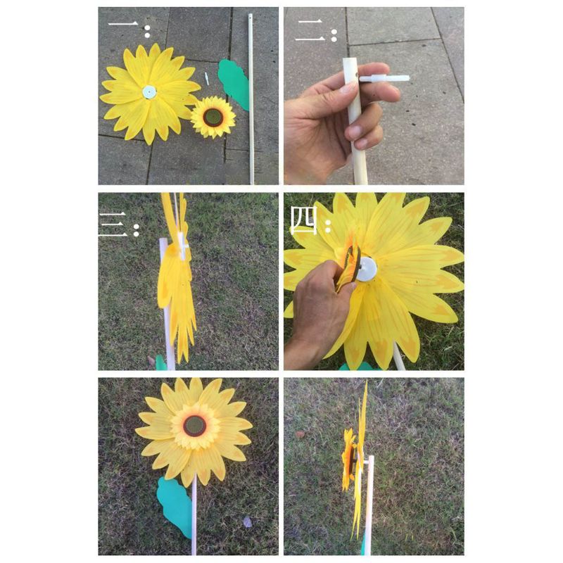Wood Sunflower Windmill Wind Spinner Pinwheels Hom... – Grandado