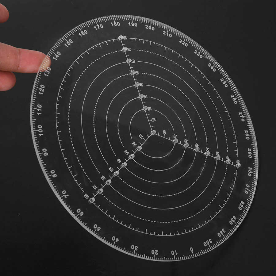 200mm Clear Clear Acrylic Round Center Finder Comp... – Grandado