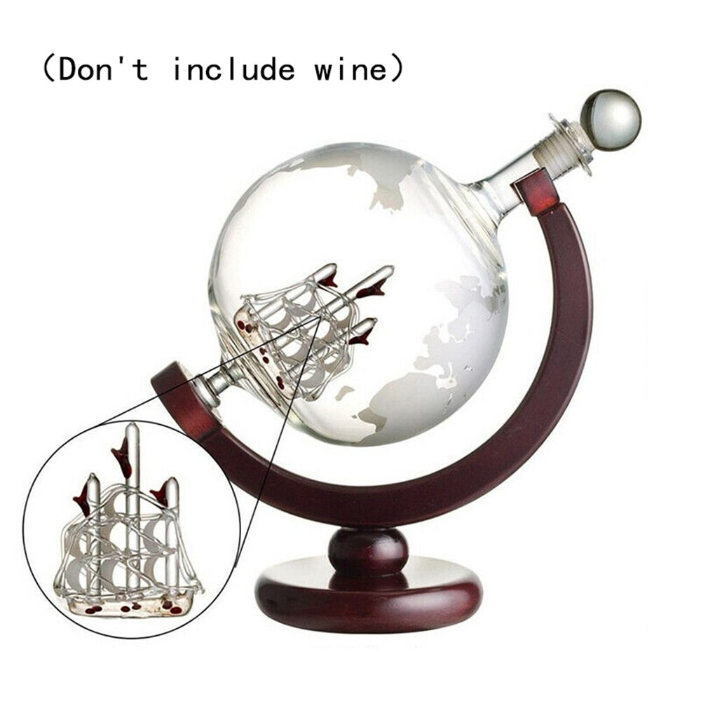 Glass World Globe Decanter Liquor Sailboat Vodka S... – Grandado