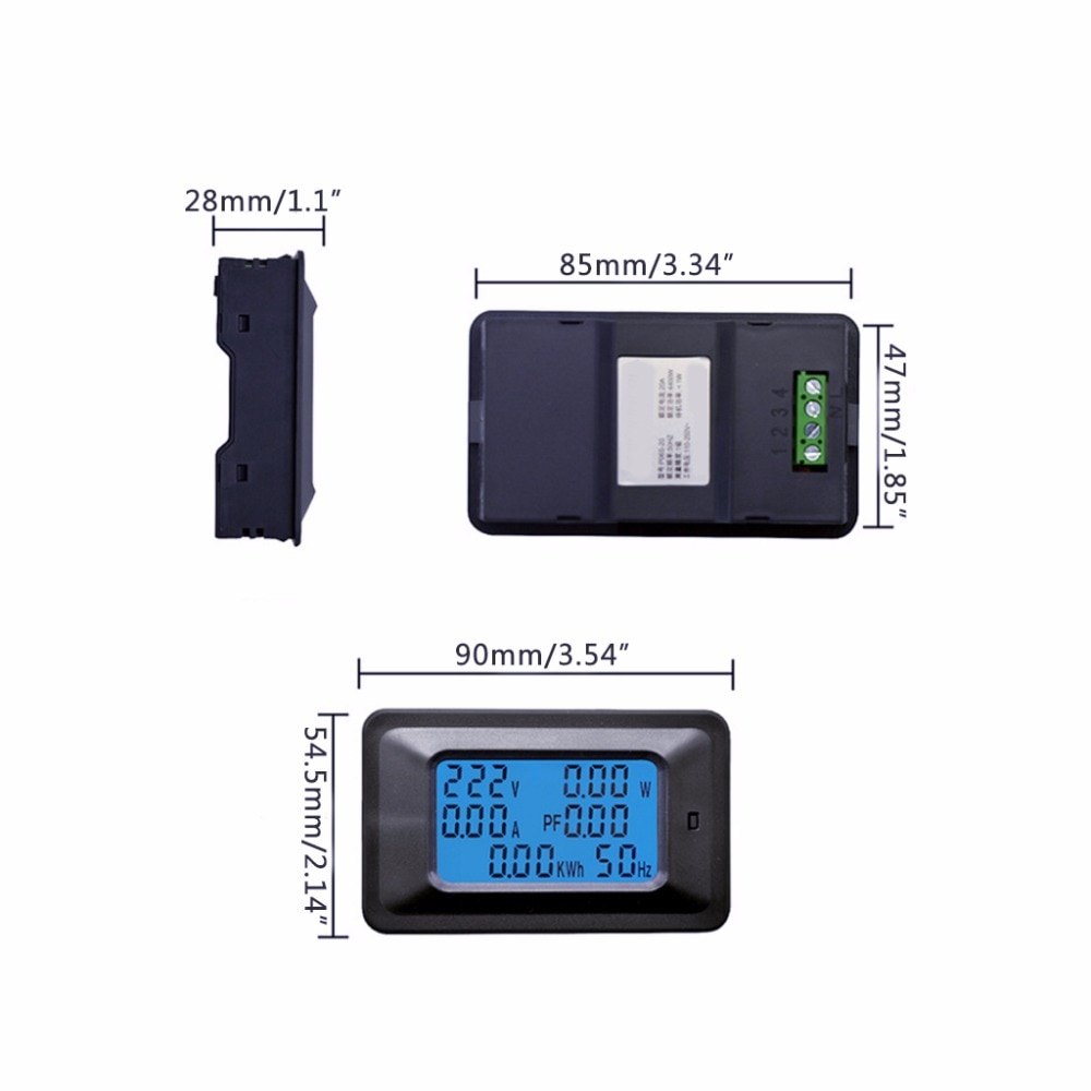 AC 110-250V 100A Power Meter LCD Digital Panel Pow... – Grandado
