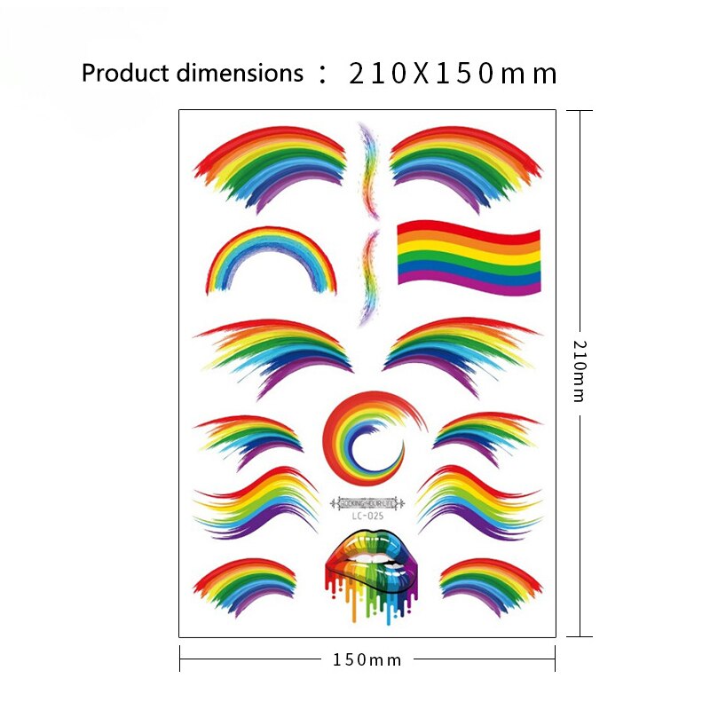 Disposable Rainbow Tattoo Stickers Waterproof Cool... – Grandado
