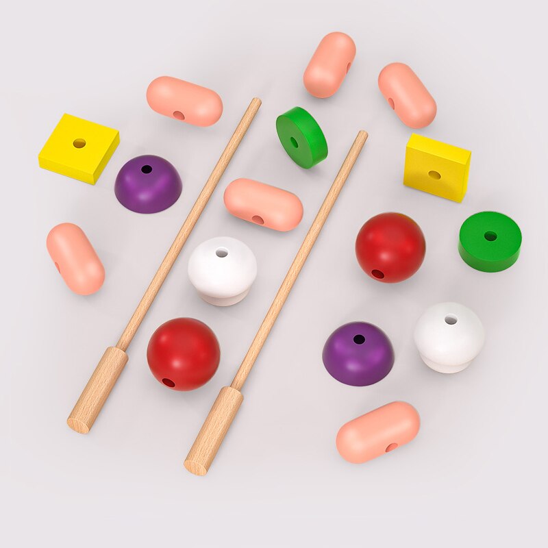 Kids Wooden Simulation Skewers 3D Puzzle Toy Memor... – Grandado