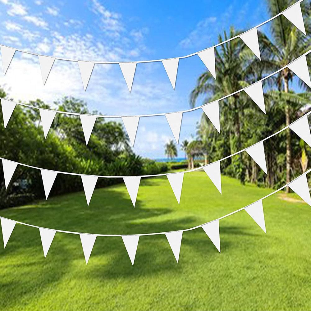 Witte Driehoek Vlaggen Banners Wit Papier Wimpel S... – Grandado