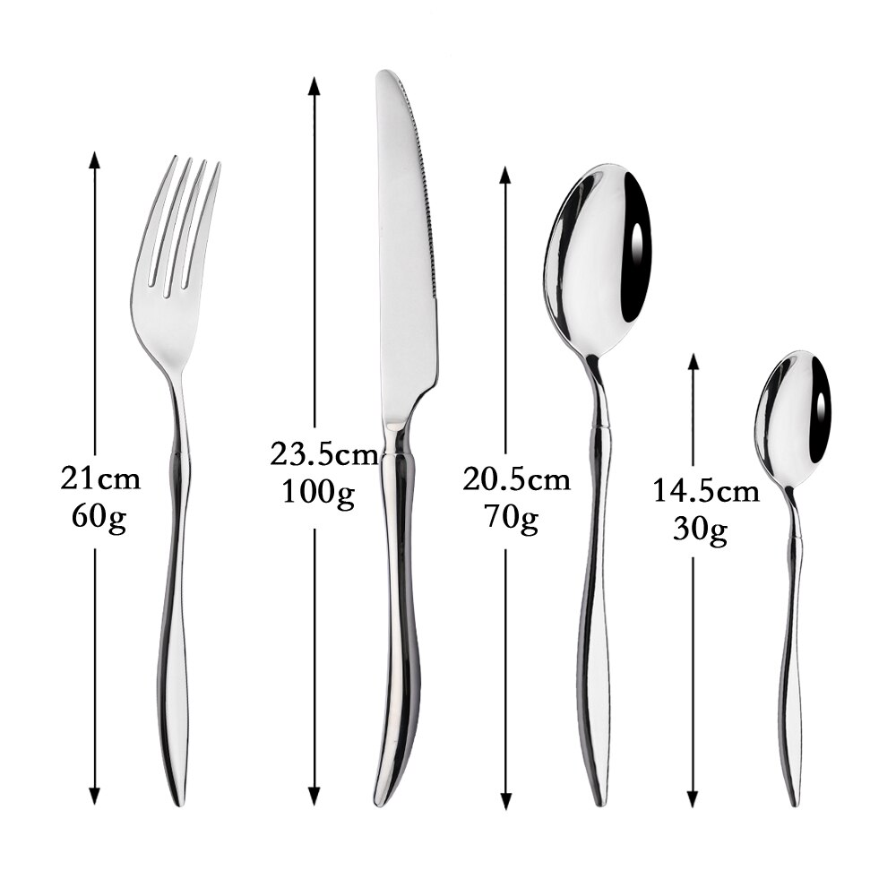 1/2/4/6Set Flatware Cutlery Set Silver Dinner Clas... – Grandado