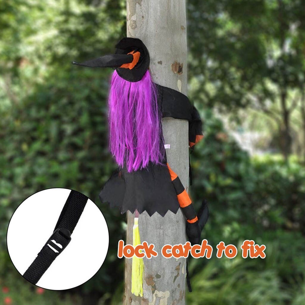 Witch Hugging Tree Halloween Decoration Door Porch... – Grandado