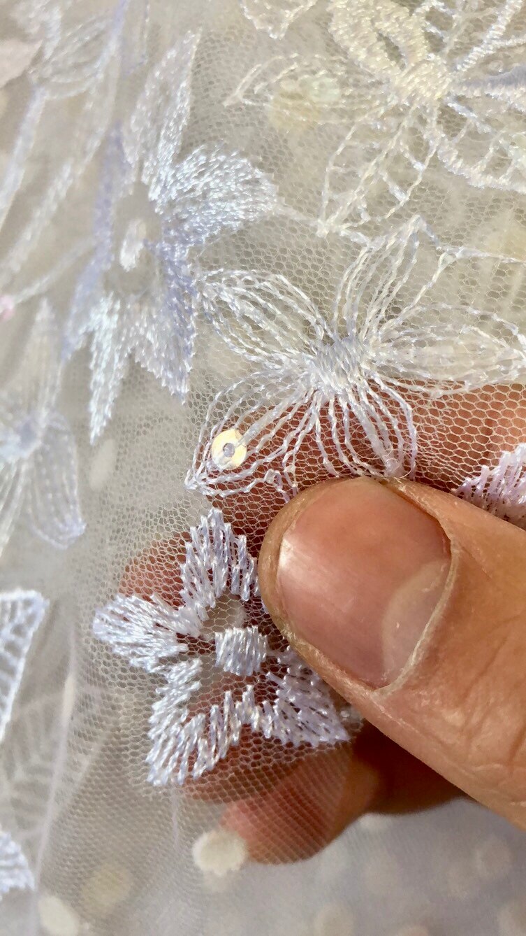 Bridal Veil Sequins Lace Edge White Wedding Veil f... – Grandado