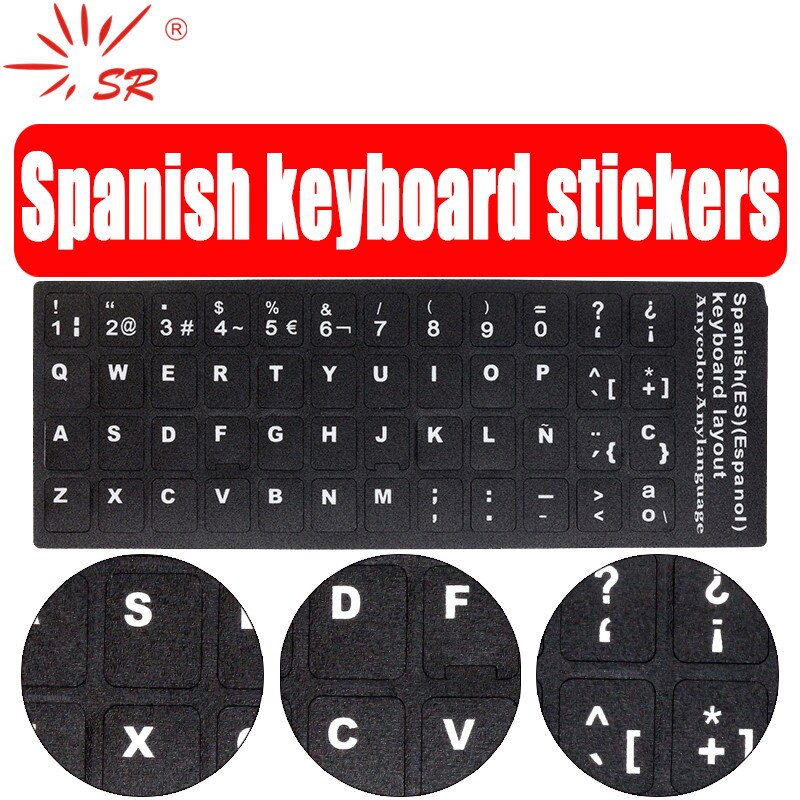 SR Standard Spanish Language Keyboard Stickers Pro... – Grandado