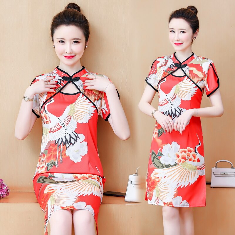 Qipao – robe Cheongsam Vintage pour femmes, grande... – Grandado