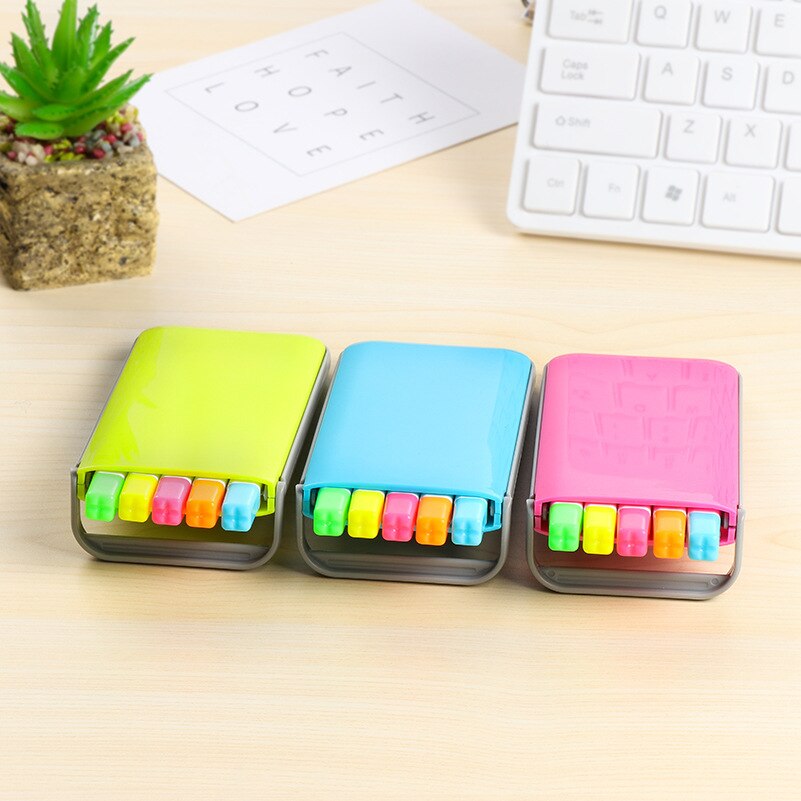 5 Colors/box Candy Color Highlighter Pen Set Mini ... – Grandado