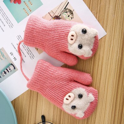 Baby Schattige Varken Handschoenen Met Touw Winter... – Vicedeal
