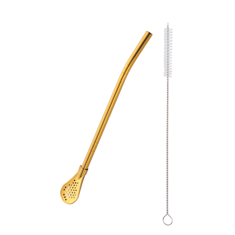 1Pc Afneembare Rietje Lepel Rvs Rietje Met Borstel... – Vicedeal