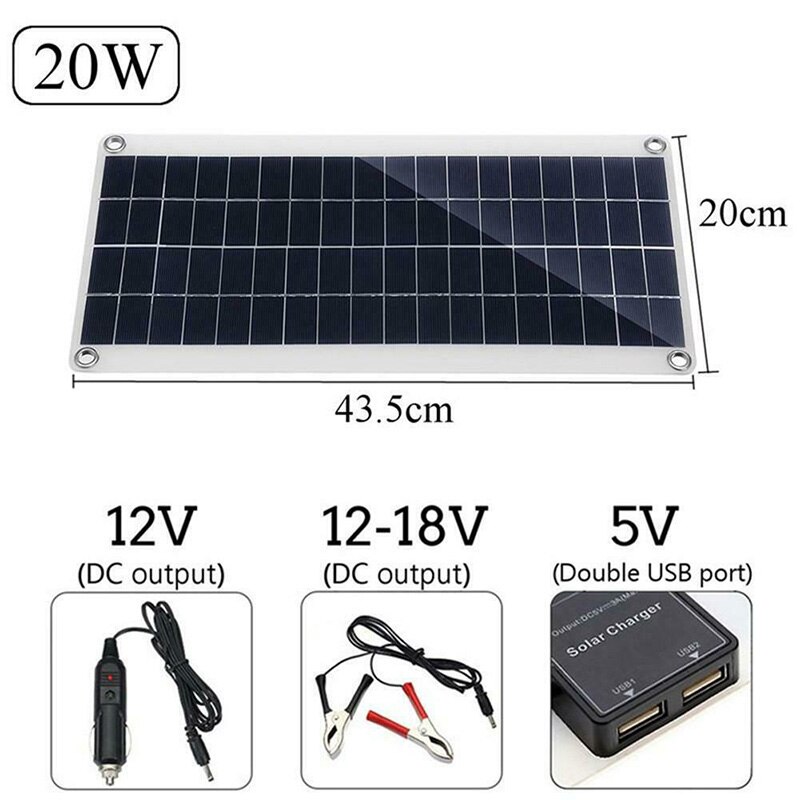 20W Solar Panel Solar Cell Charger Polycrystalline... – Grandado