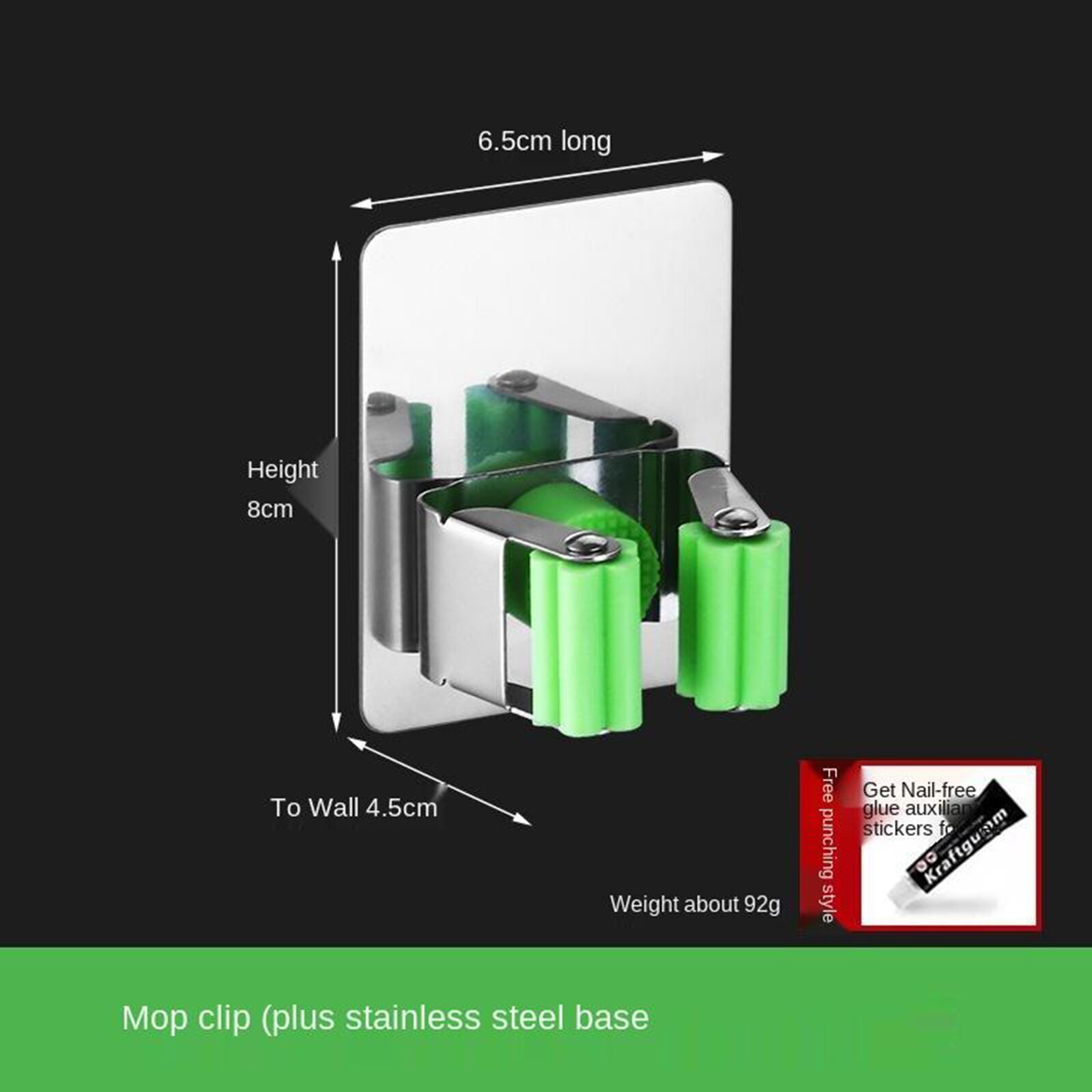 Broom Mop Holder Wall Mounted Hanger Stainless Ste... – Grandado Broom Mop Holder Wall Mounted Hanger Stainless Ste... – Grandado