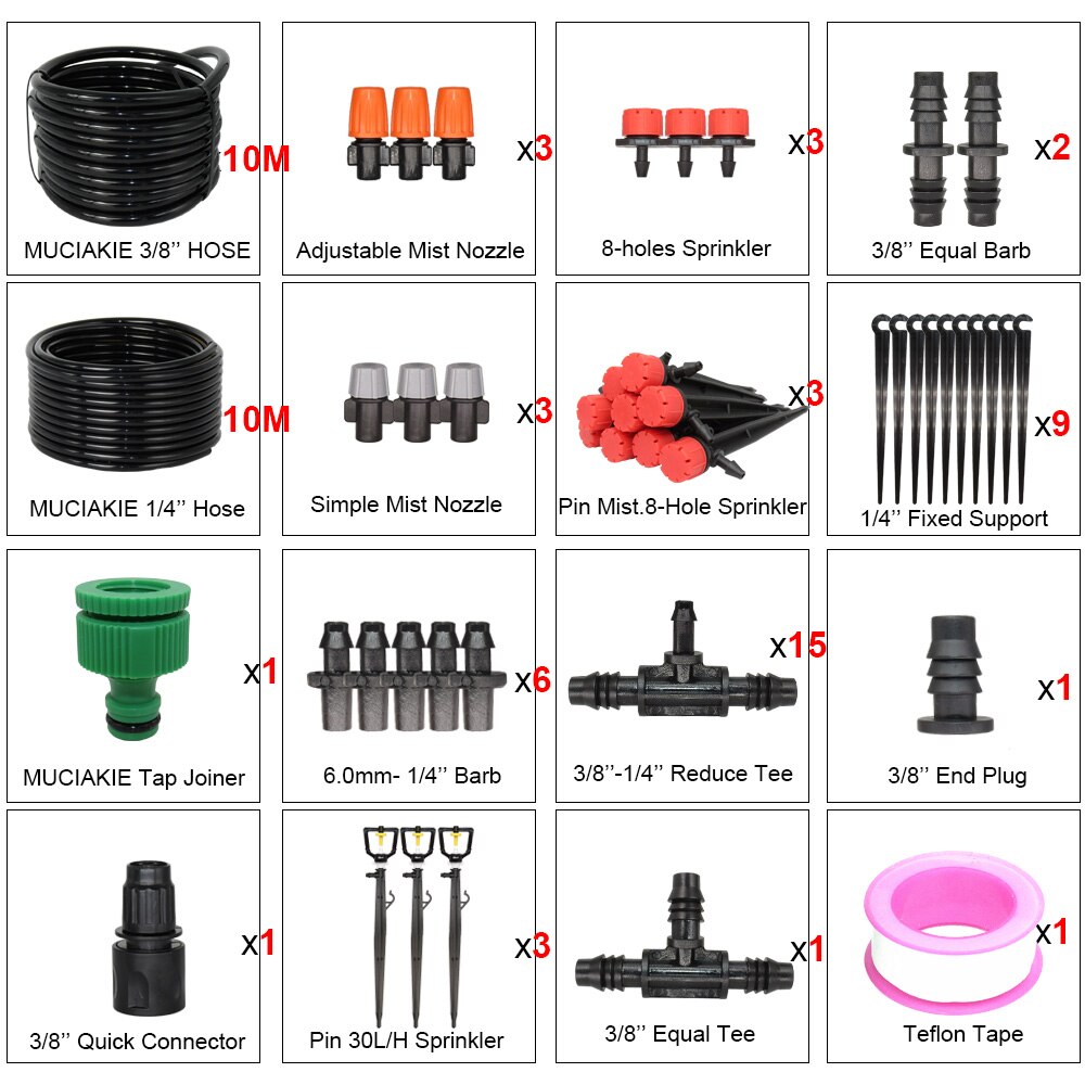 MUCIAKIE 3/8'' Main Line Garden Irrigation Kits 1/... – Grandado
