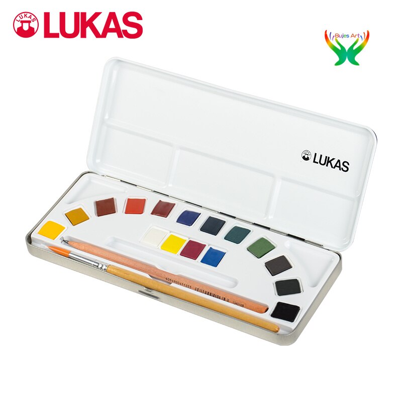 Lukas solid watercolor paint set, 12 color solid p... – Vicedeal