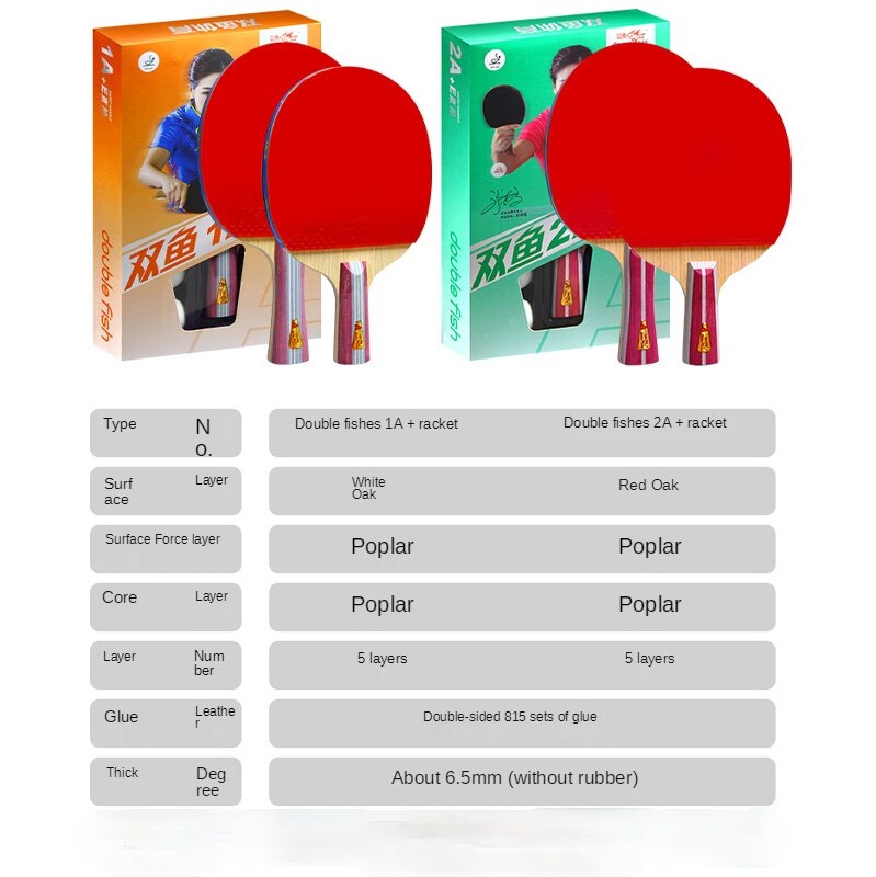 Tennis Table Racket Short Long Handle wood Blade R... – Vicedeal