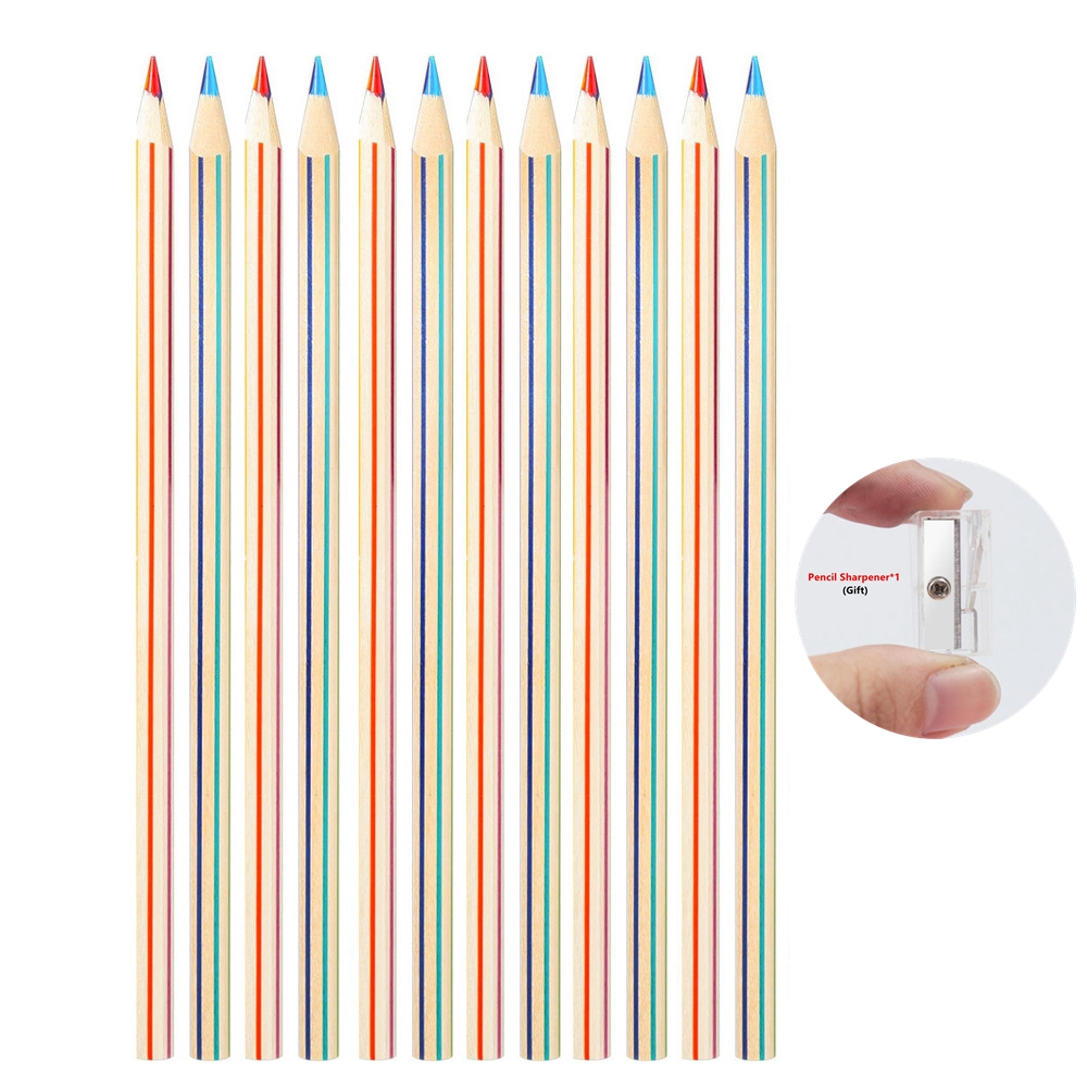 12pcs Drawing Pencil 7 Color in 1 Rainbow Gradient... – Grandado