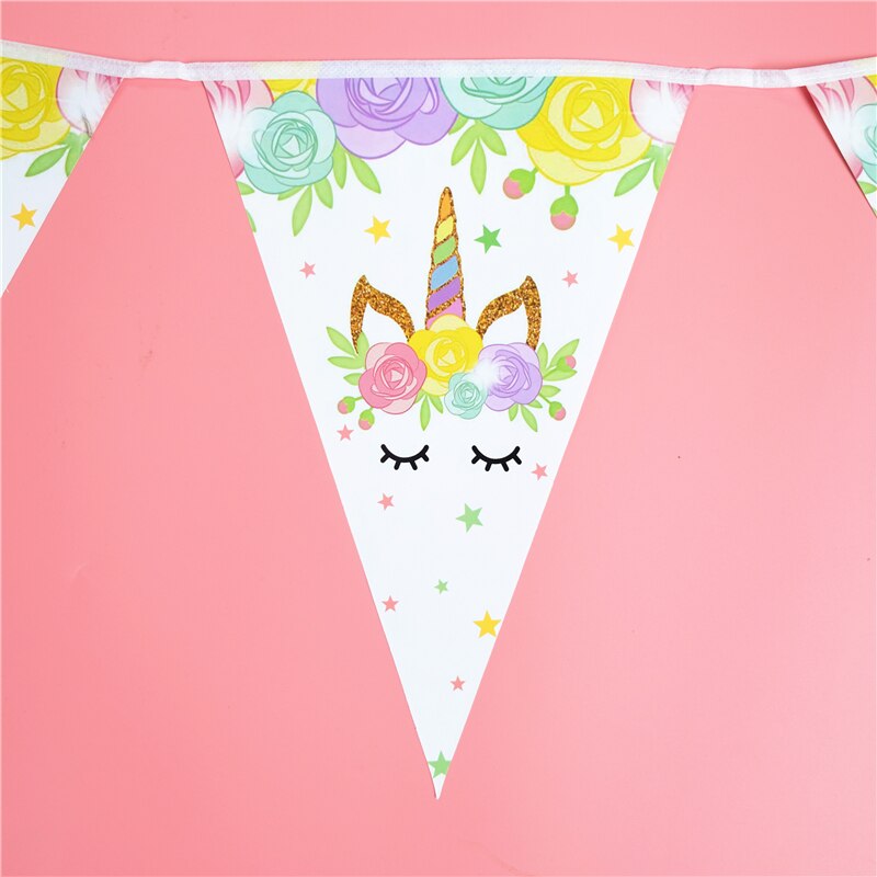1set Unicorn horse paper banner pennant bunting Ga... – Vicedeal